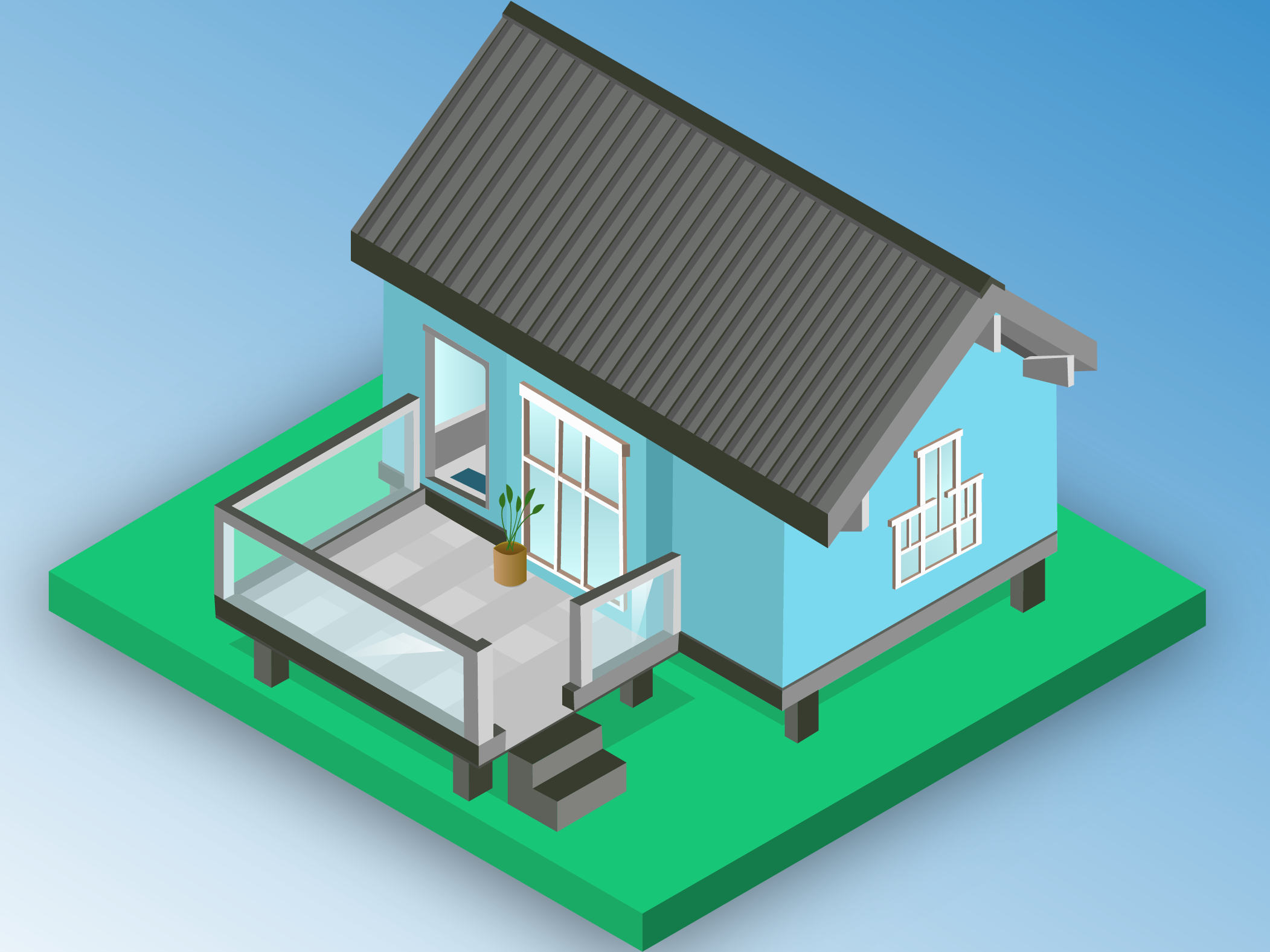 Dribbble - lake_house.png by Marielle Corona