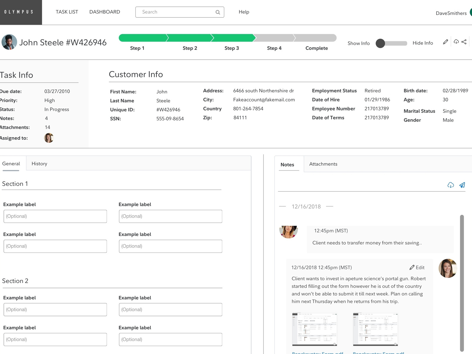 Task Detail Page by Brandon Porter on Dribbble
