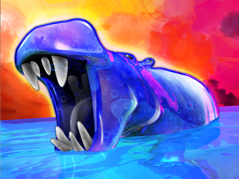 Indigo Hippopotamus by Jorge on Dribbble