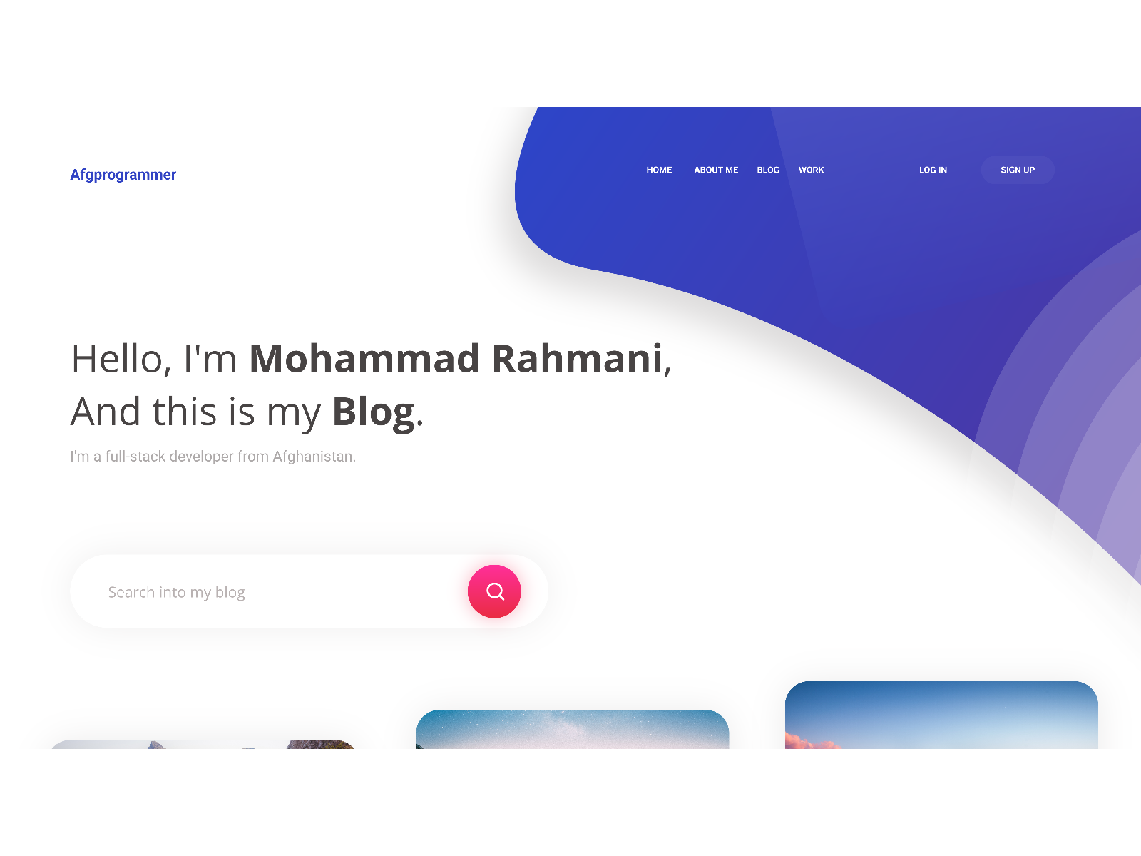 Web design personal blog portfolio by Mohammad Rahmani on Dribbble