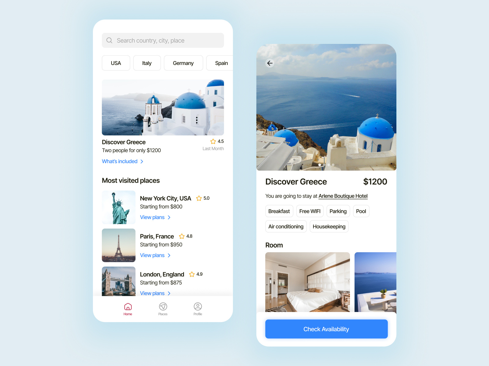 Travel Agency App by Bruno Pianavia on Dribbble