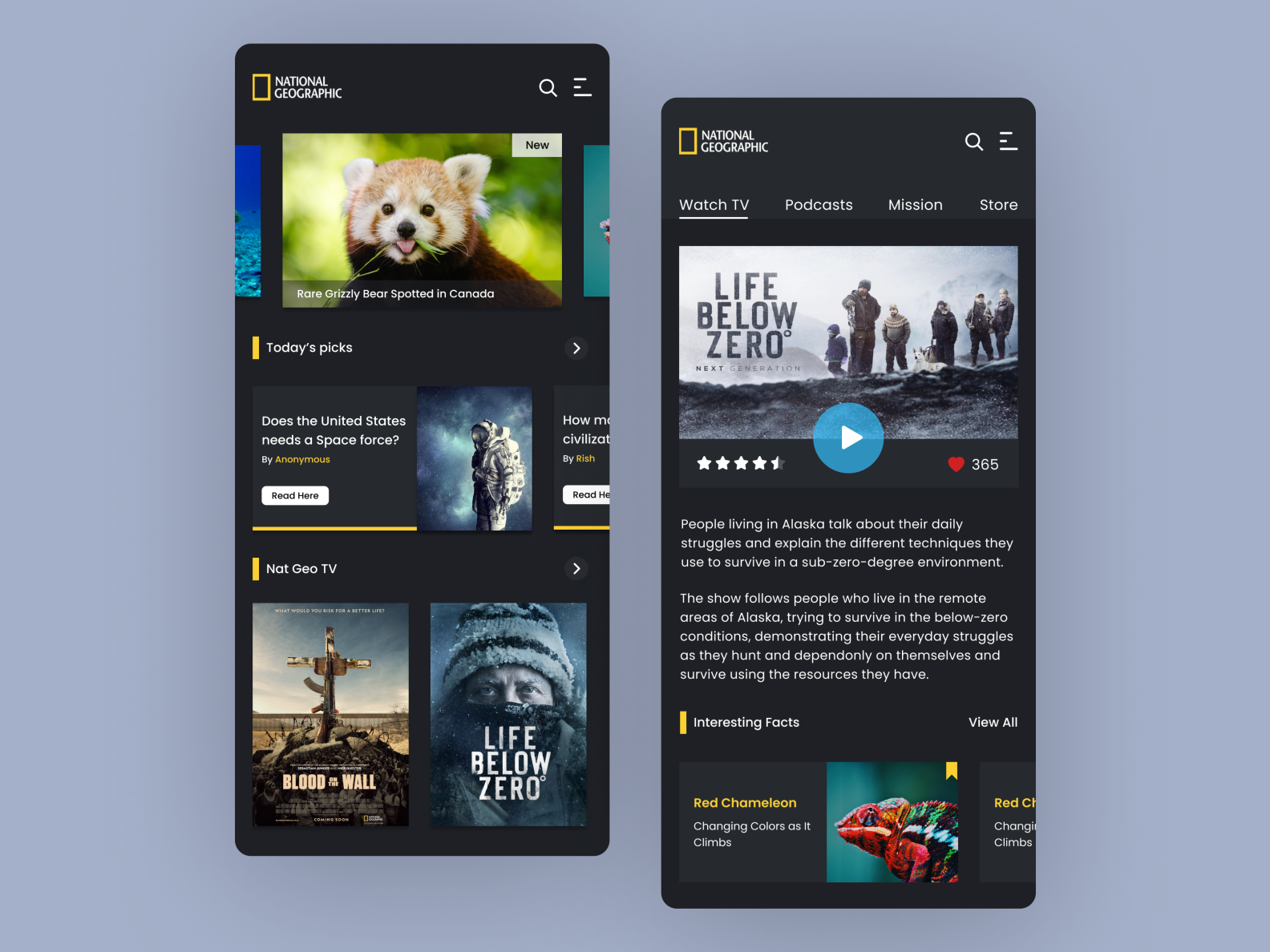 Nat Geo UI Design Concept | Rish Designs by Rishabh Saxena on Dribbble