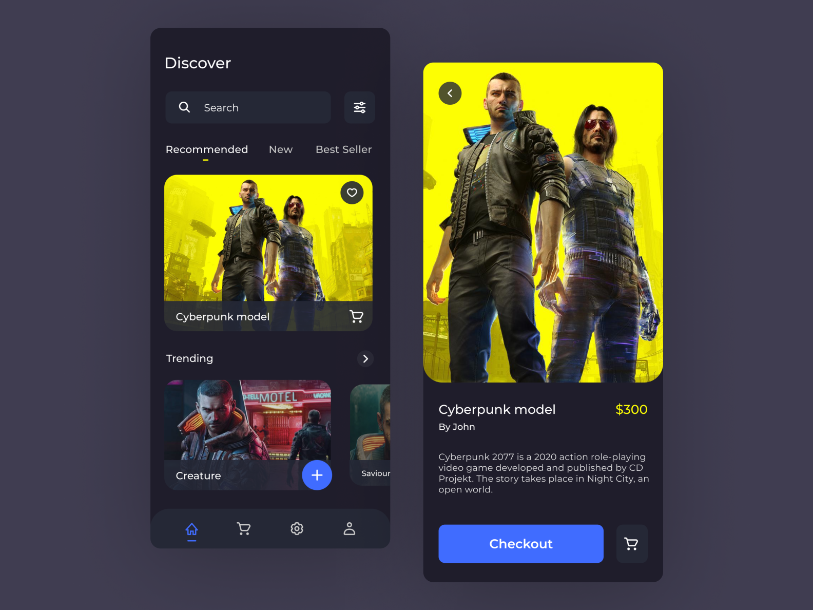 Game Model Store UI Design Concept | Rish Designs by Rishabh Saxena on ...