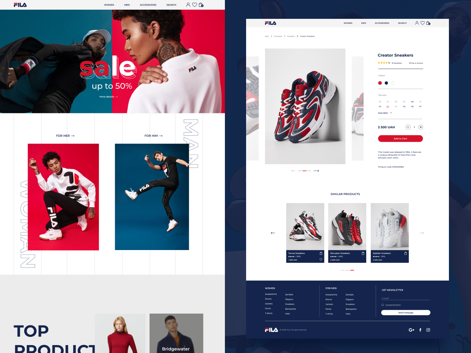 FILA. Redesign by Albina B on Dribbble