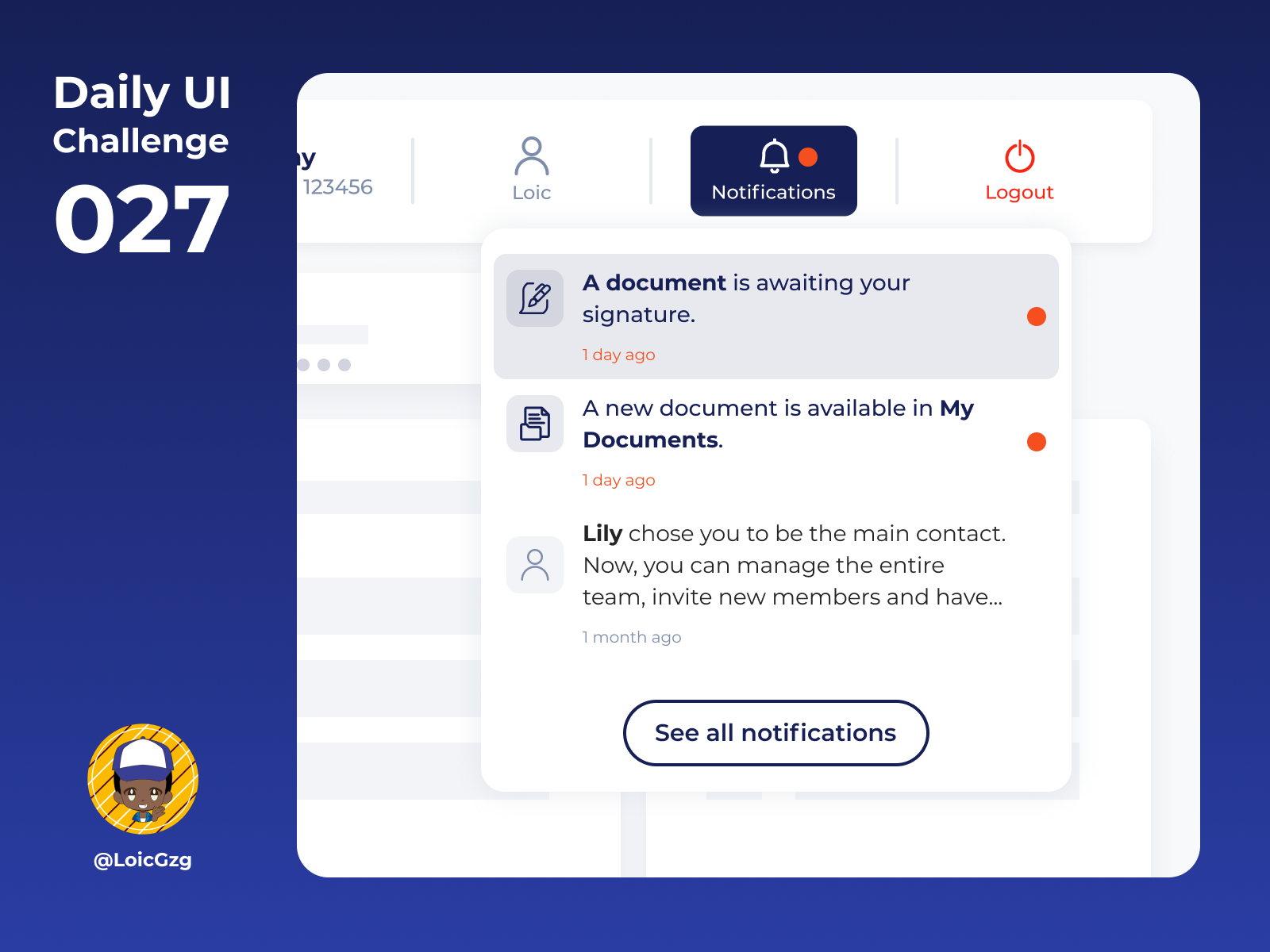 Daily UI Challenge 027 - Dropdown by Loic Gonzague on Dribbble