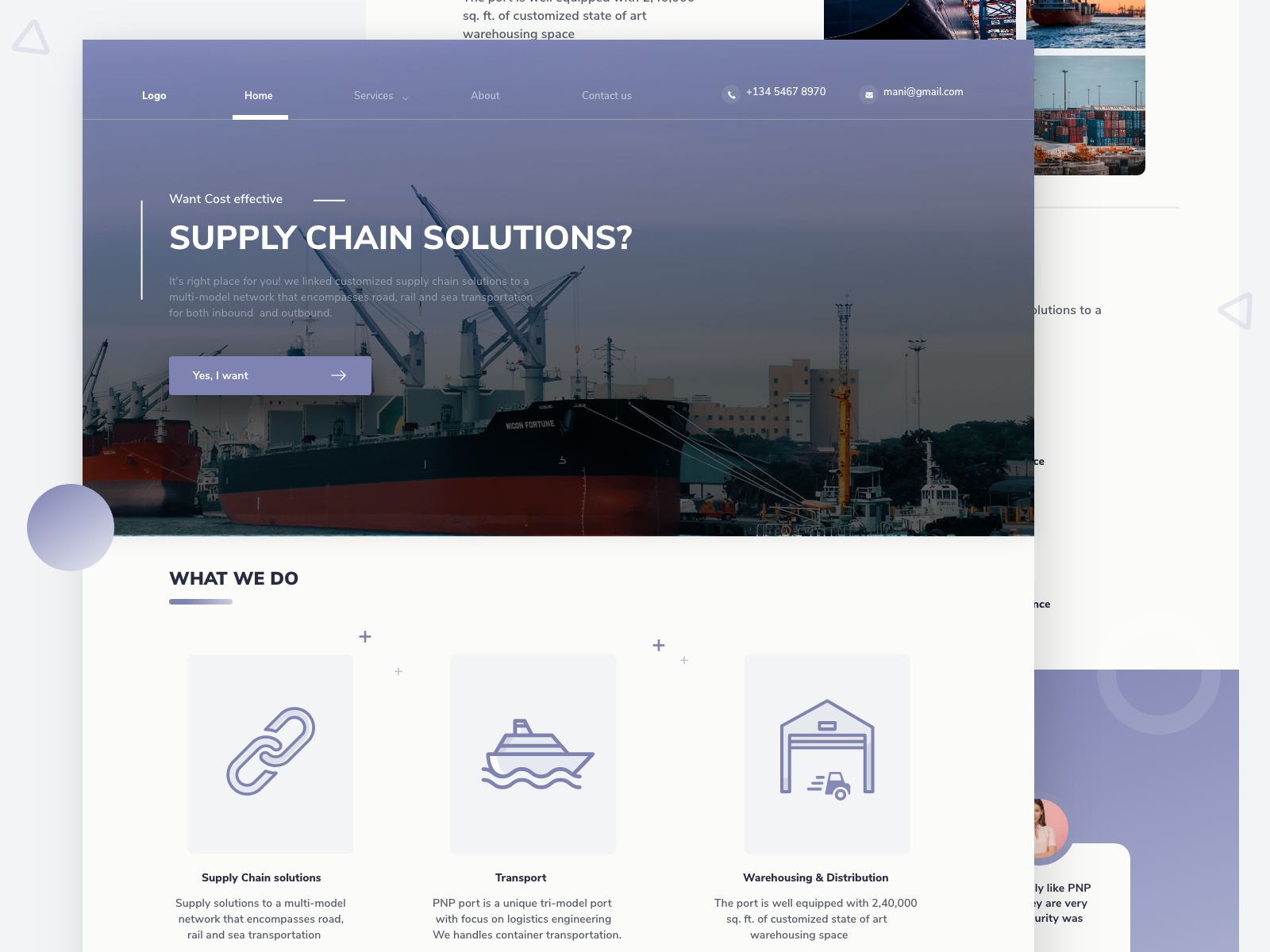 Port website by Elayamanikandan on Dribbble