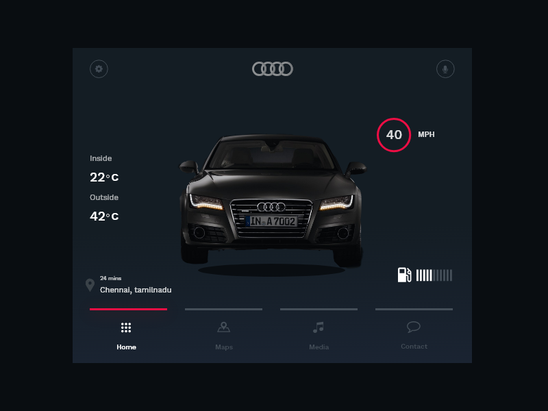DailyUI 034 - Car interface by Elayamanikandan on Dribbble