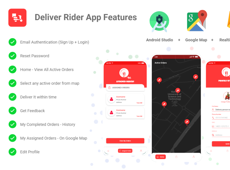 Online Food Delivery Android App - Delivery Rider For Purchase by ...