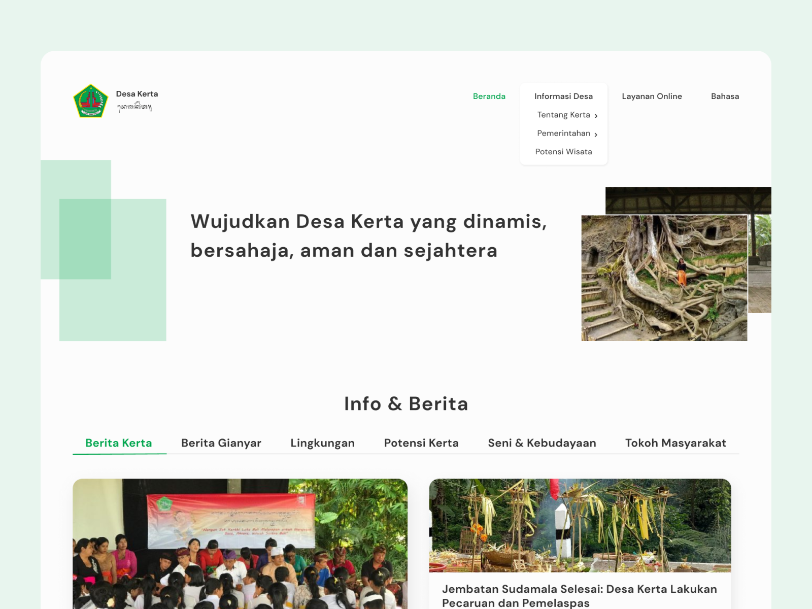 Kerta Village Official Website Redesign Concept by Albertus Pradana on ...
