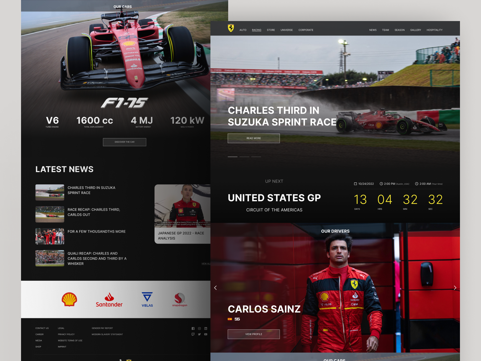 Ferrari Landing Page - Redesign Concept by Albertus Pradana on Dribbble