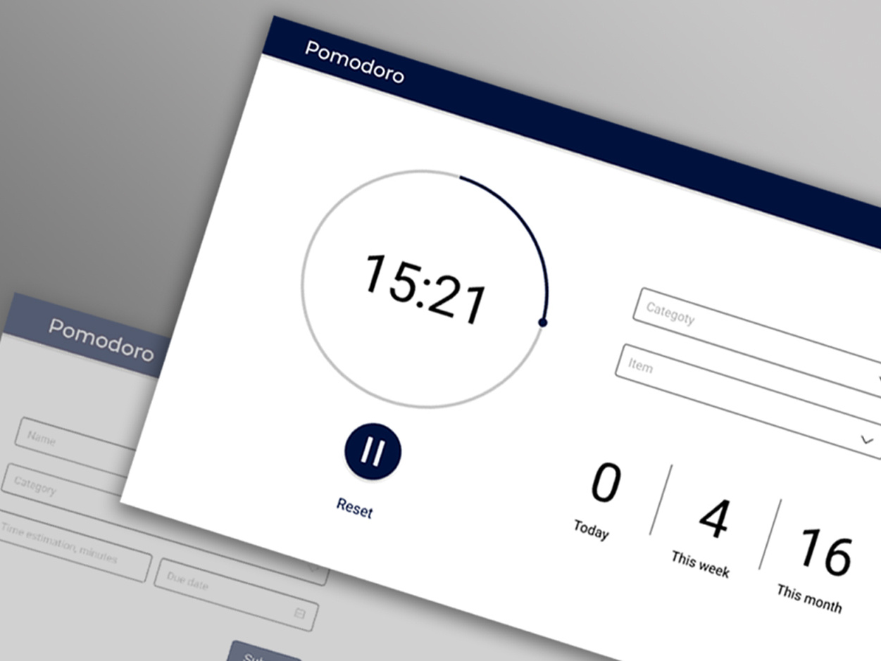 Pomodoro timer by Lena Semyonova on Dribbble