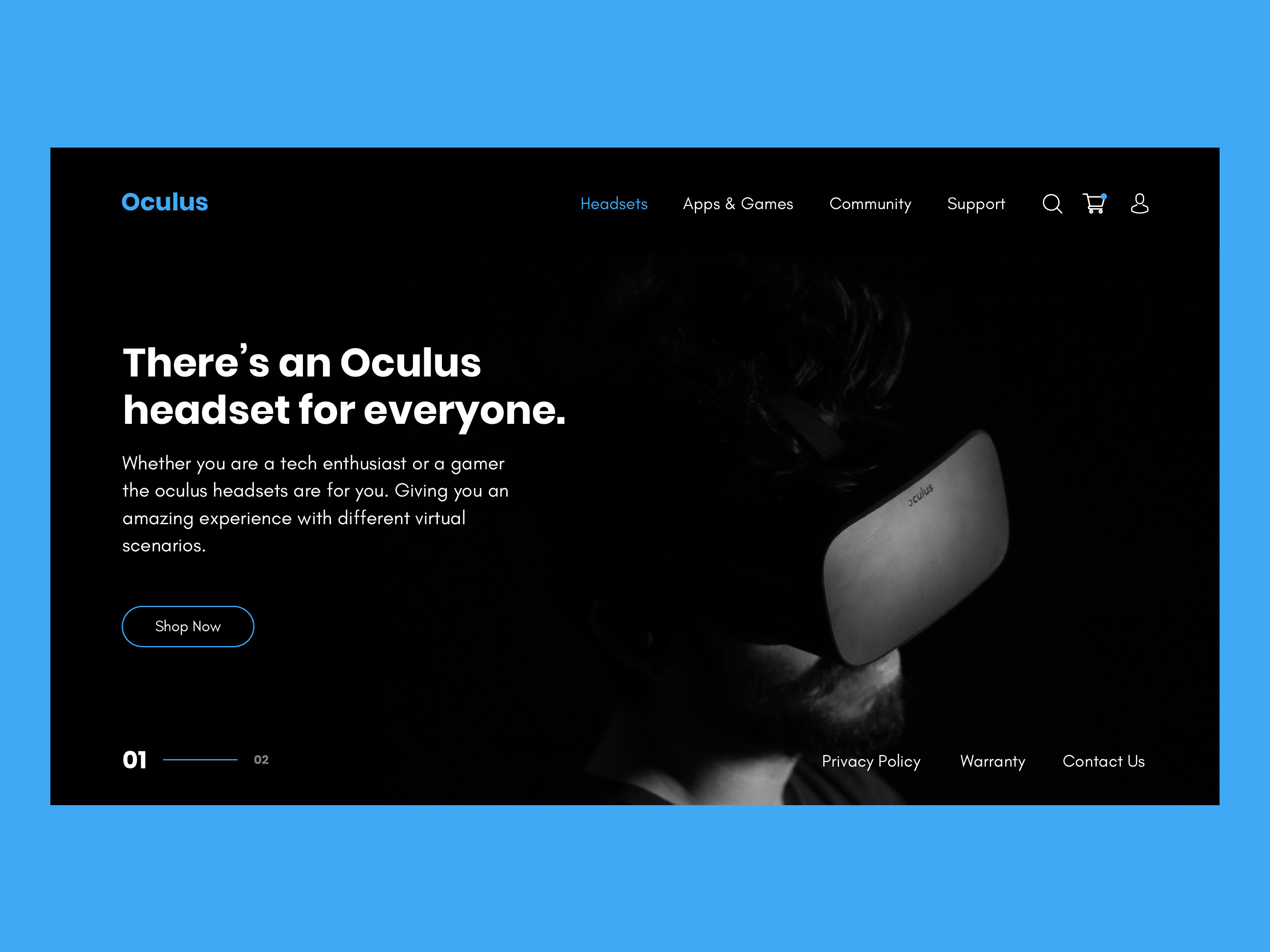 Oculus VR Landing Page by Precious Lamina on Dribbble