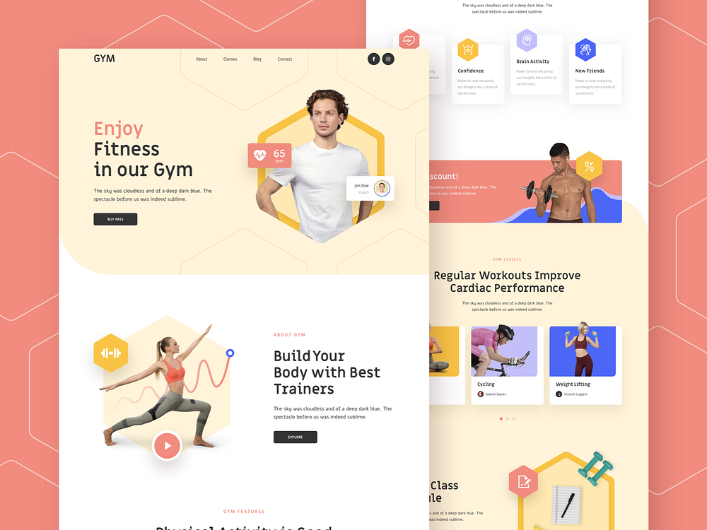 Gym Responsive Landing Page by Laaqiq on Dribbble