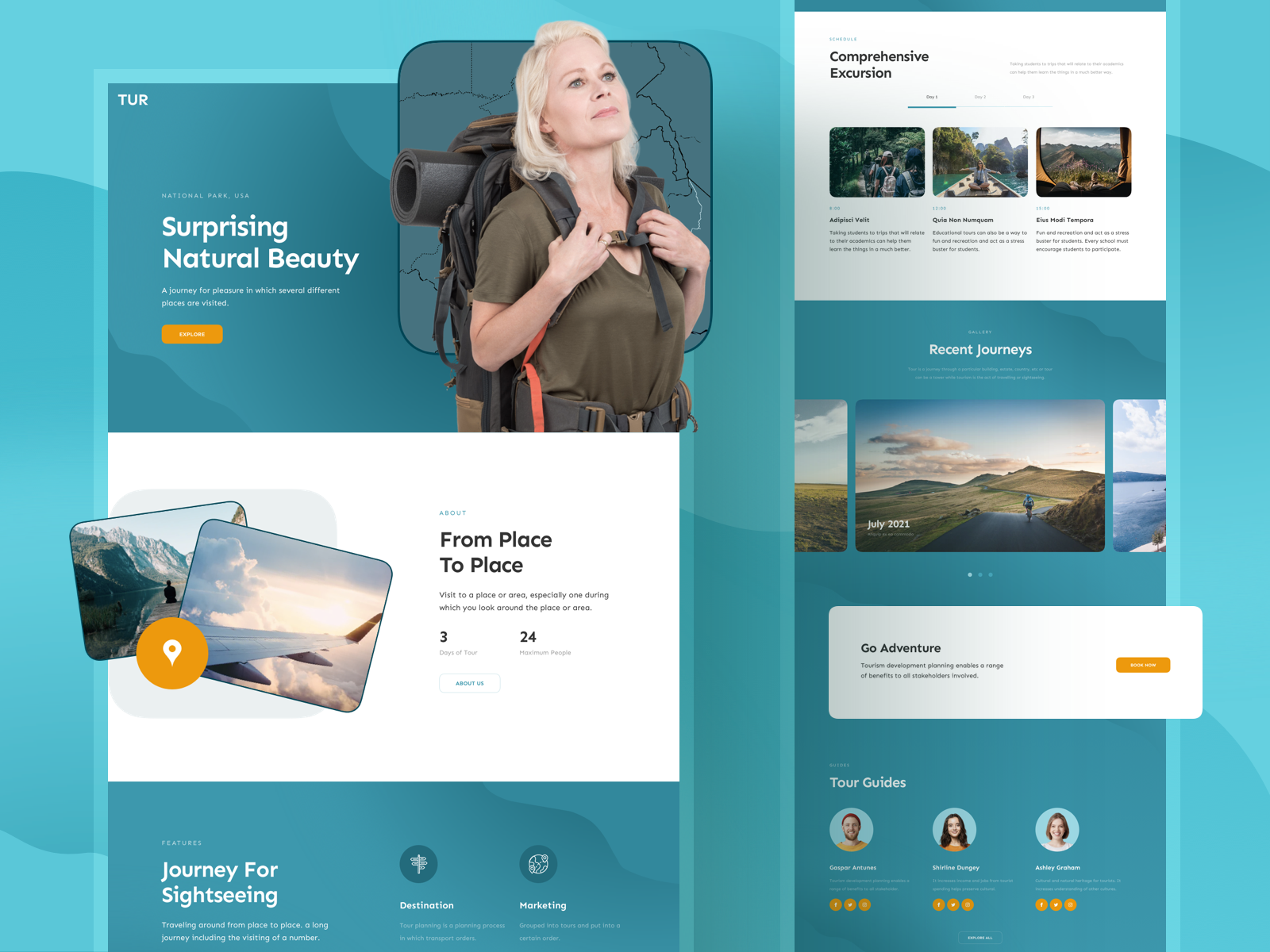 Tour Travel Web Design Landing by Laaqiq on Dribbble