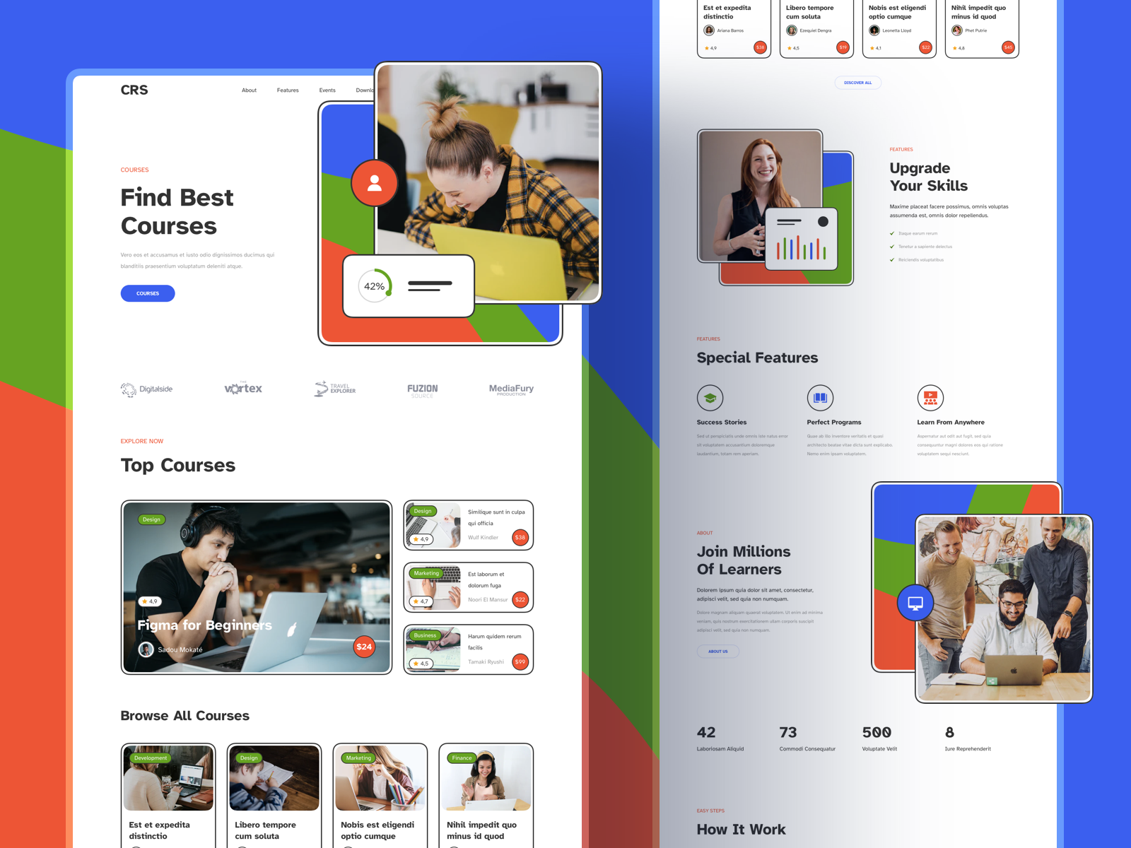 Courses Education Web Design Landing by Laaqiq on Dribbble