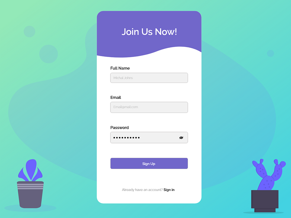 Sign Up UI designs, themes, templates and downloadable graphic elements ...