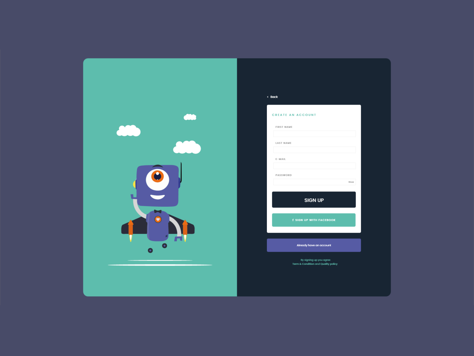 Signup Page Design by Robayat Hassan Talukder on Dribbble