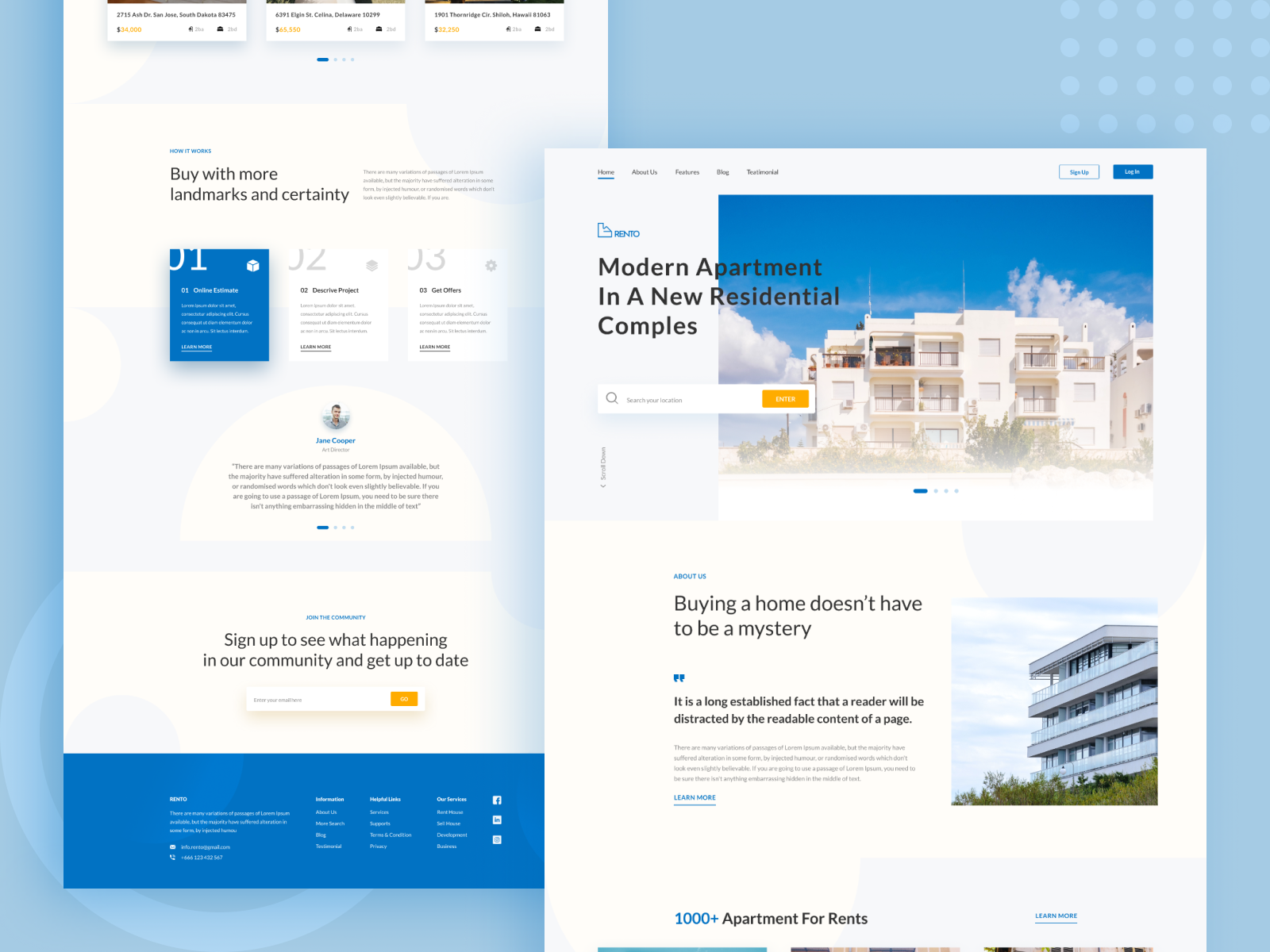 Real State Landing Page by MD Sabbir on Dribbble