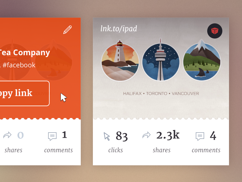 Link cards UI by Martin Halík on Dribbble