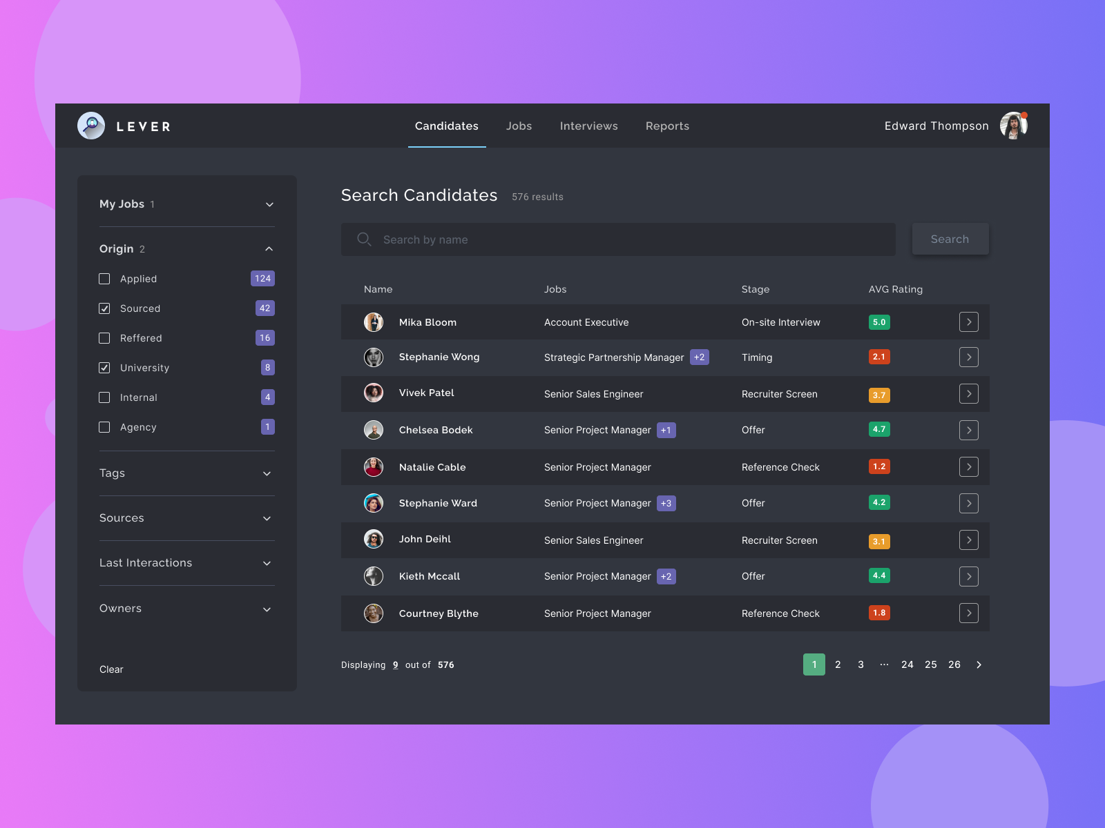 Lever Recruiting Software Concept by waqsasqwaaaaatch on Dribbble