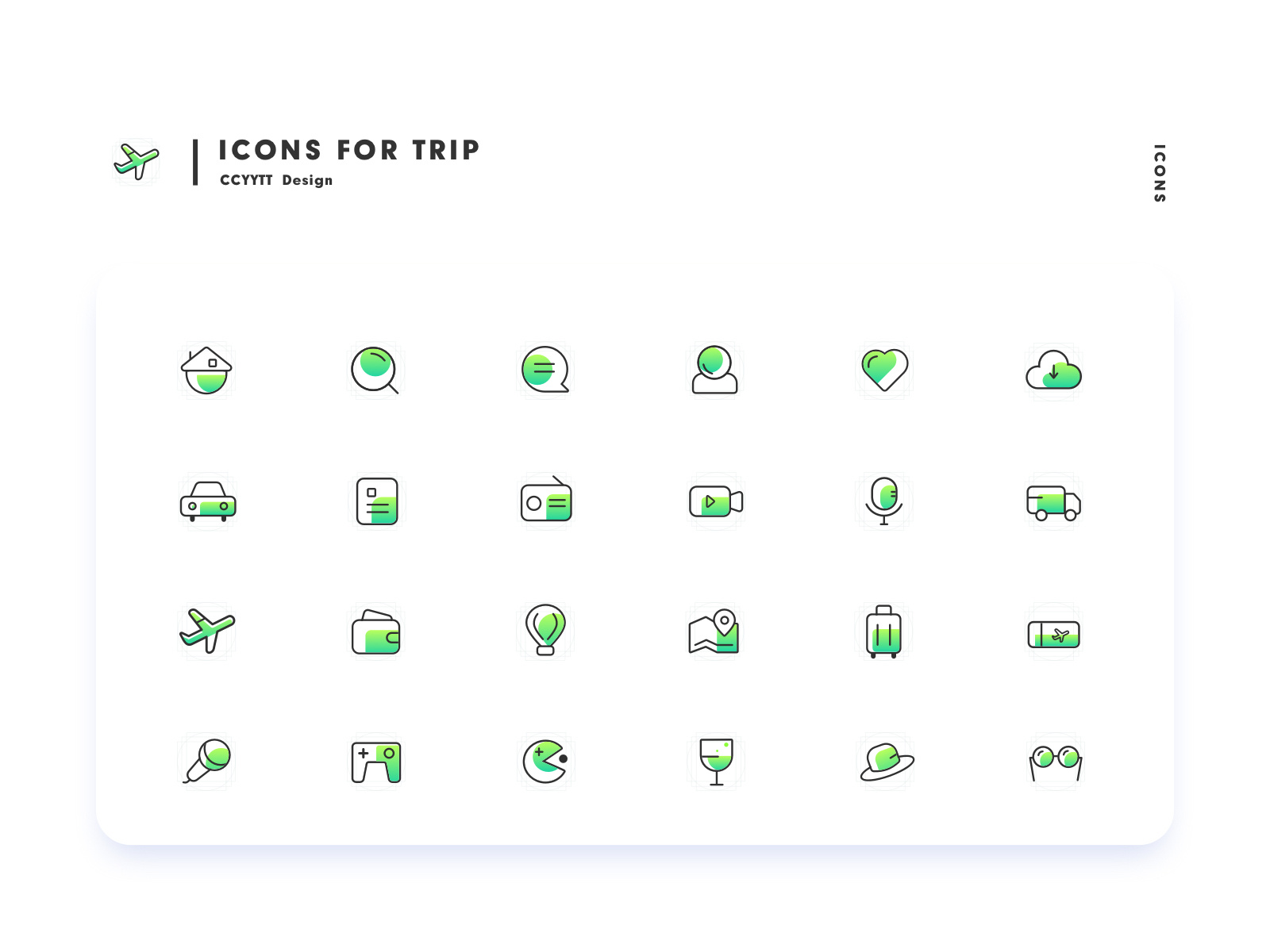 trip icons by CCYYTT for Top Pick Studio on Dribbble