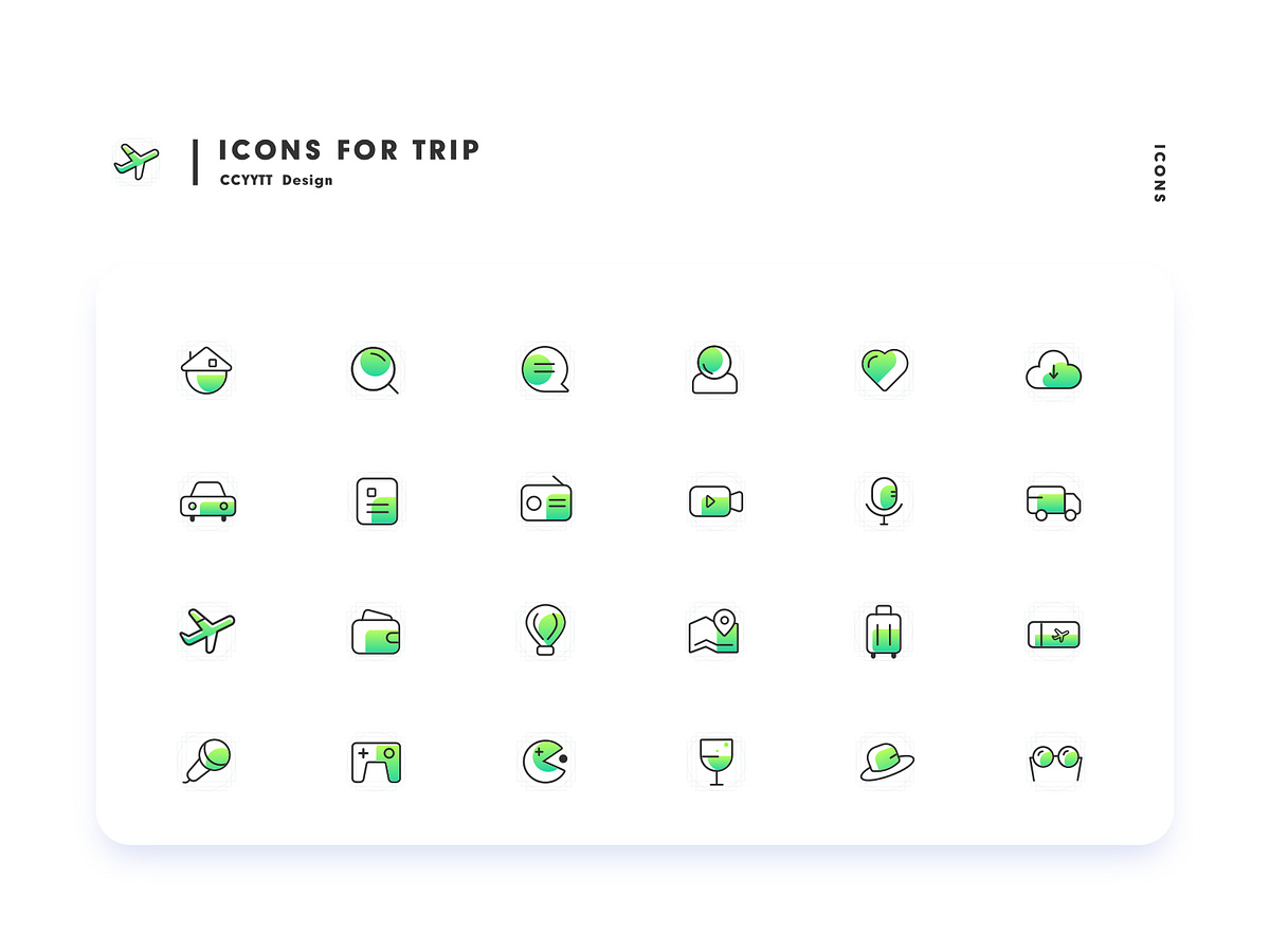 trip icons by CCYYTT for Top Pick Studio on Dribbble