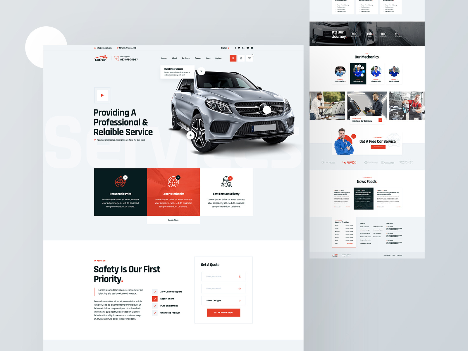 Autixir Car Services & Auto Mechanic Website Design by Shuvo | Designer ...