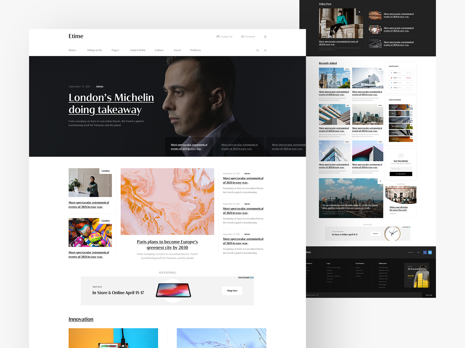 Etime Minimal Blog Design by Yasinul Huq on Dribbble