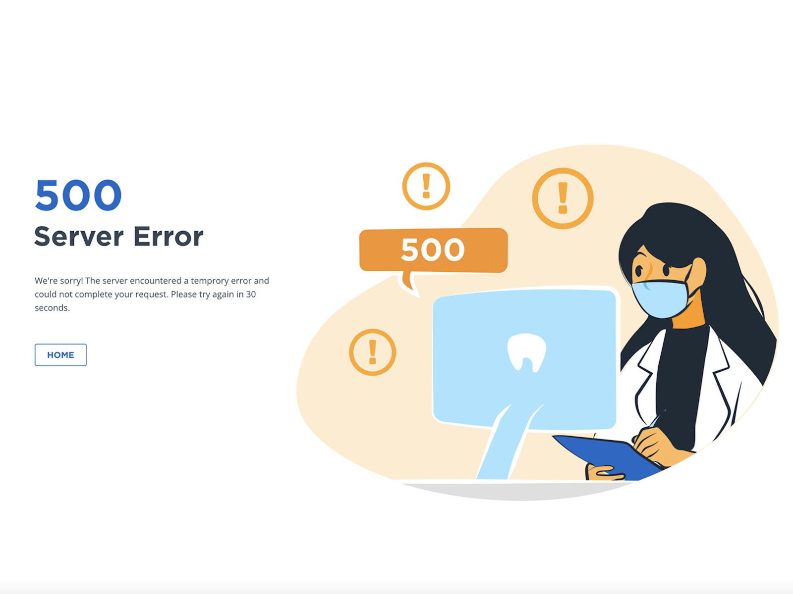 Dental Brand 500 Error State by Jacqueline Prine on Dribbble