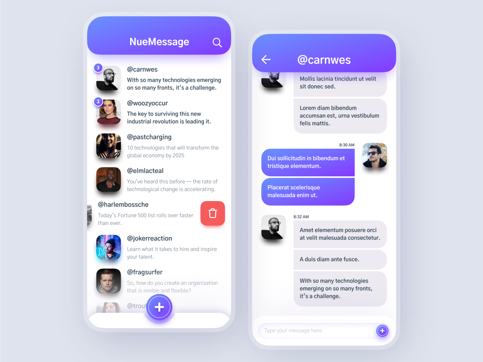 NueMessage Chatting App by Tyler Honeycutt on Dribbble