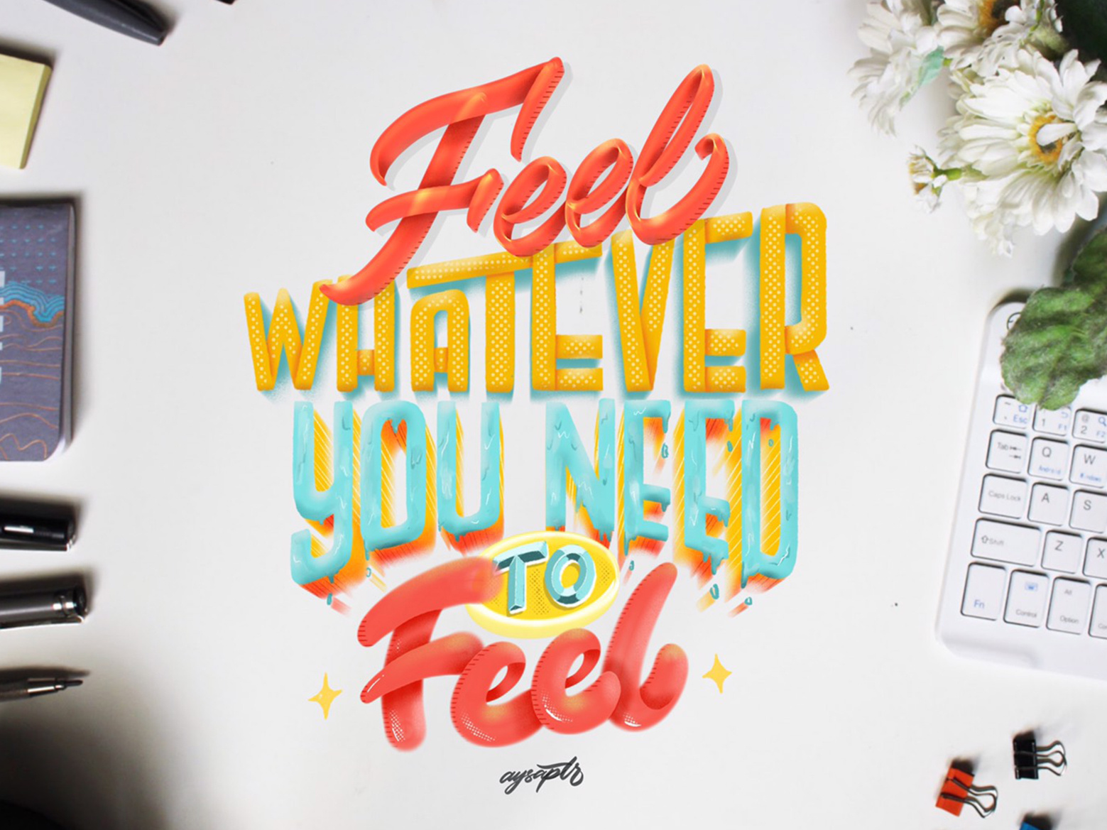 "Feel" Hand Lettering Art by Aysa Putri on Dribbble