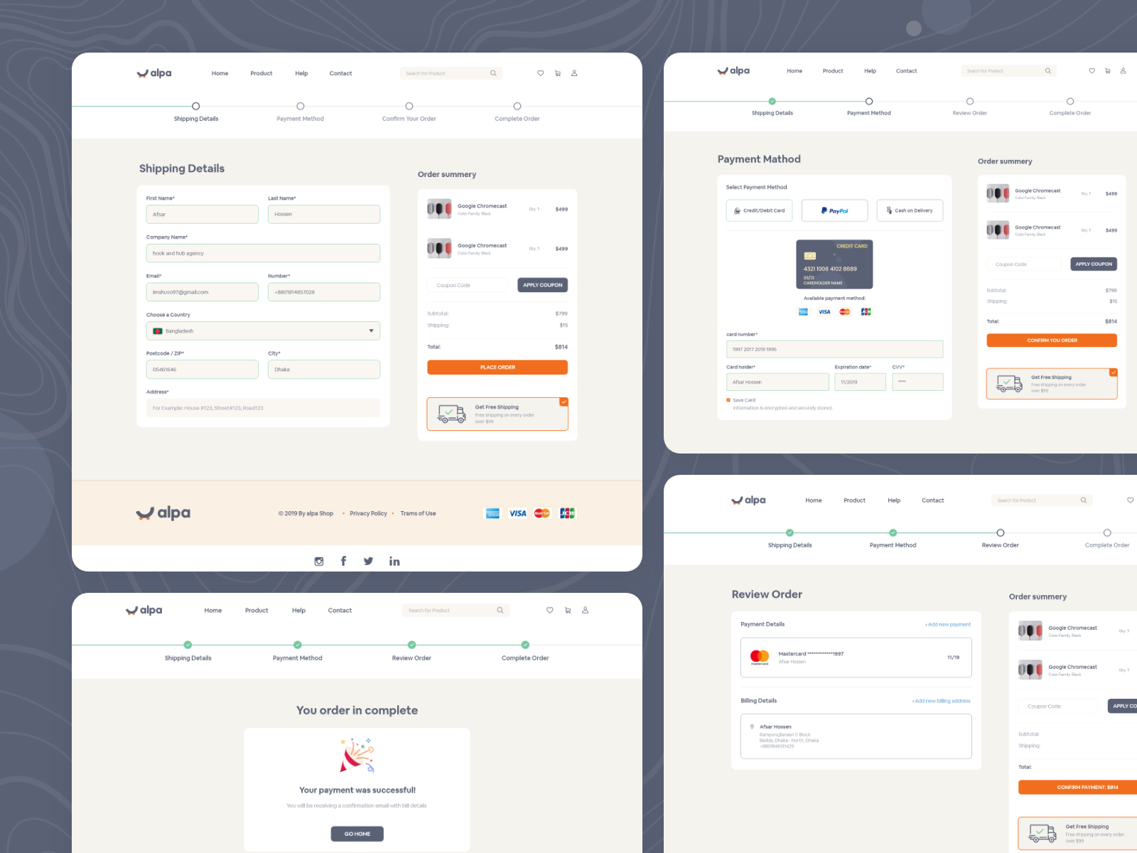 Checkout experience by Afsar Hossen on Dribbble