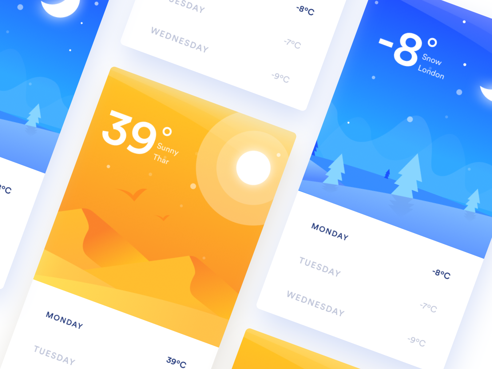 Weather App UI Design by Aura on Dribbble