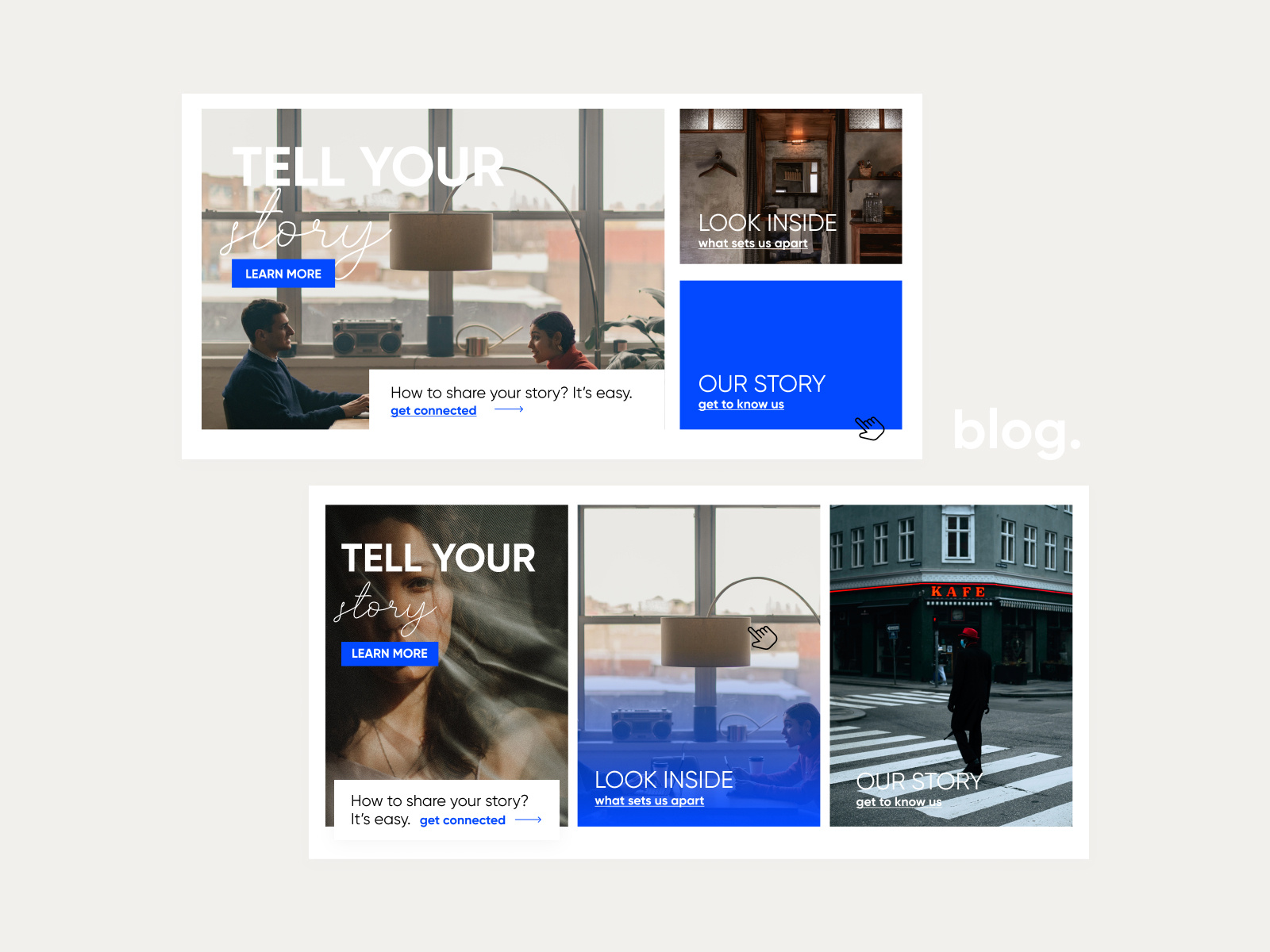 Hero section - Layout options for Blogs by Yen Olay on Dribbble