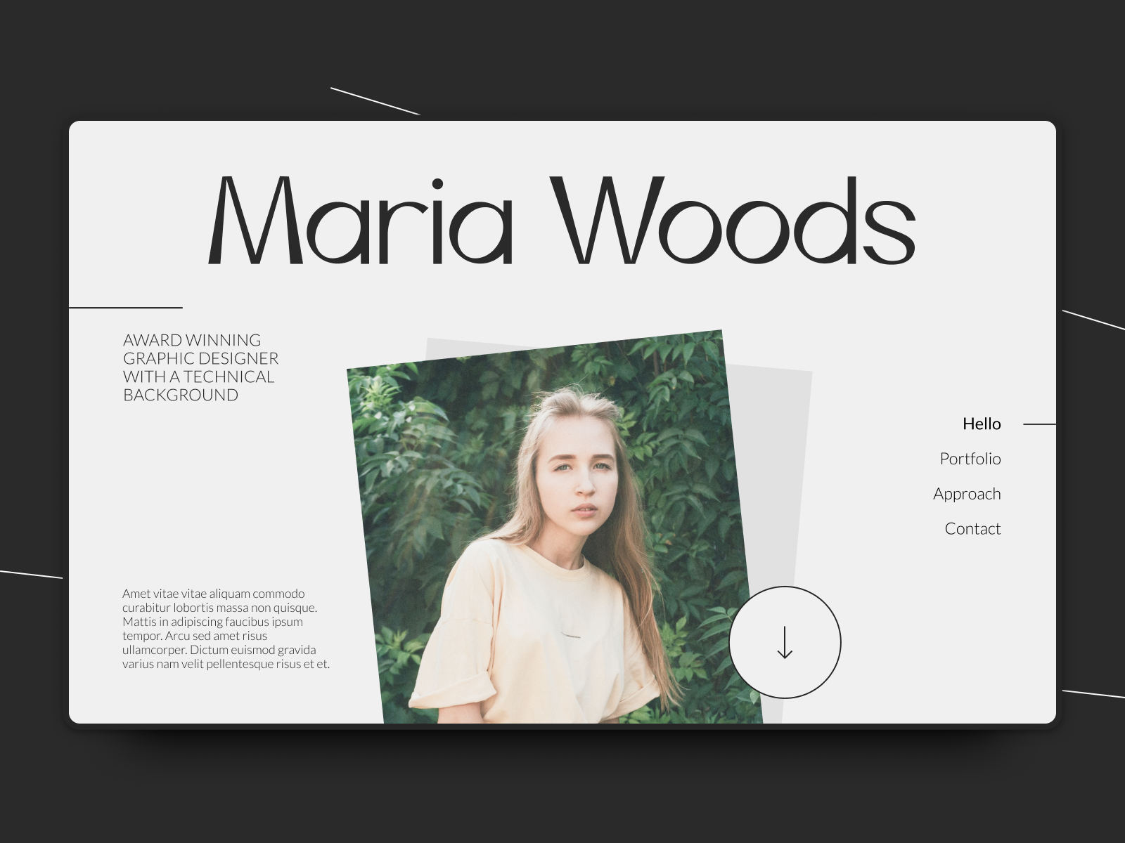 Personal portfolio design concept by Claudia Wensierska on Dribbble