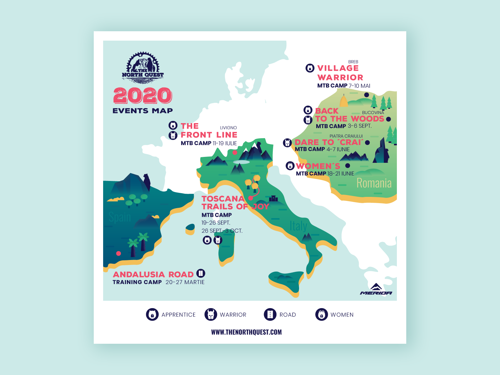Events Map Illustration by Suzanne Hilbert on Dribbble