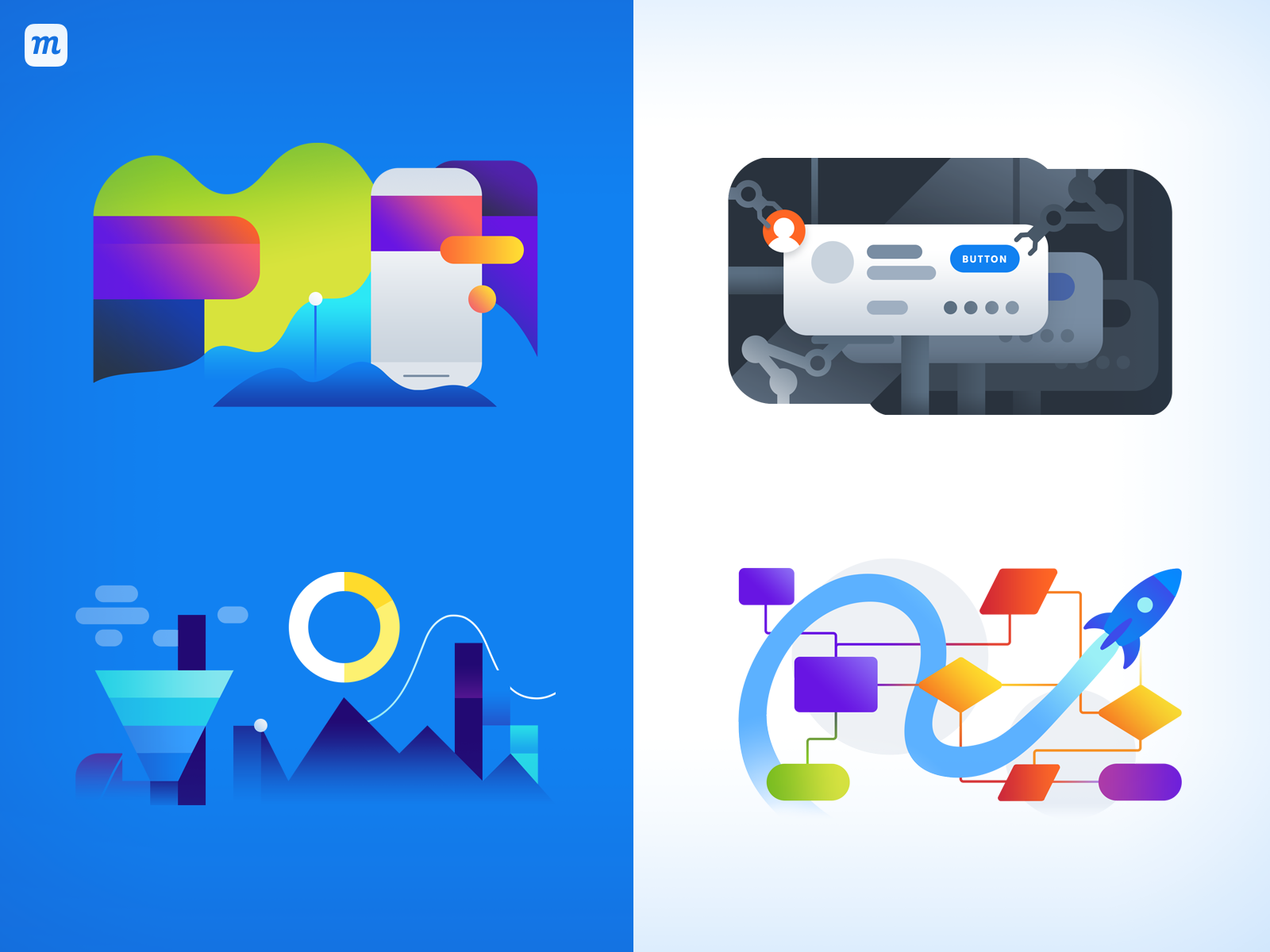 Moqups Newsletter Illustrations by Tomasz Zych on Dribbble