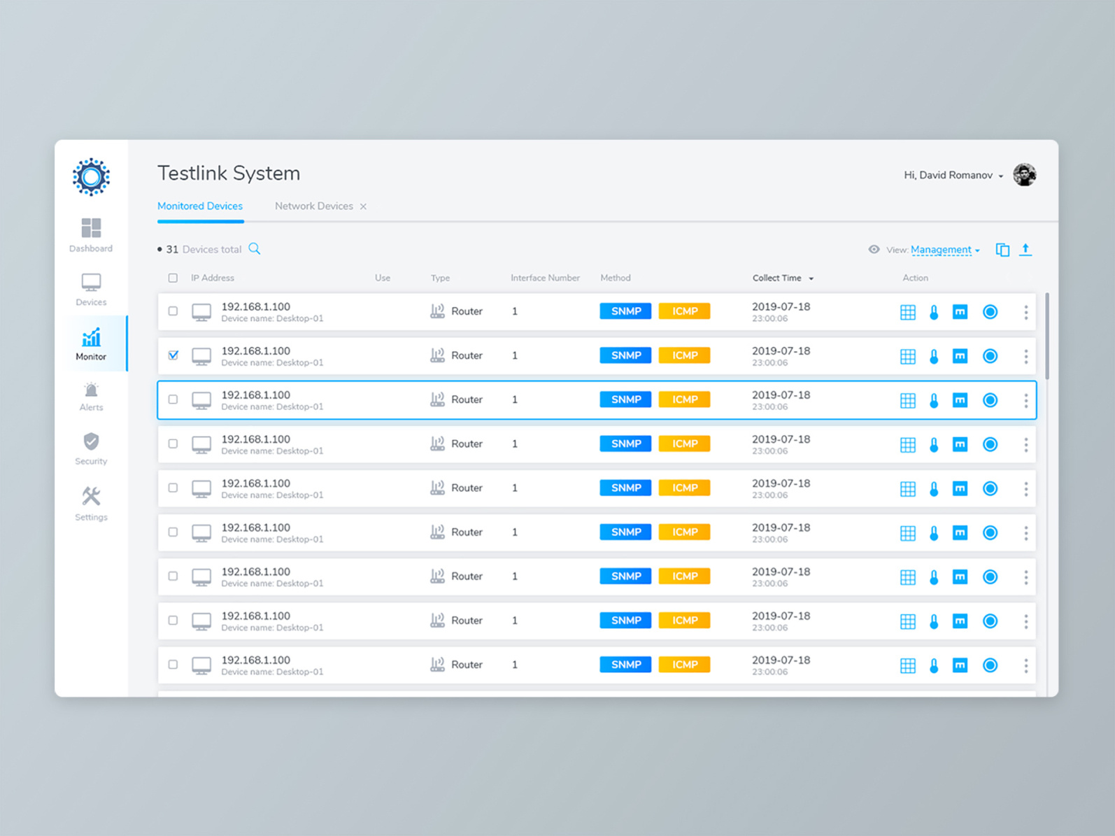Network status monitor application redesign by Denis Yakovlev on Dribbble