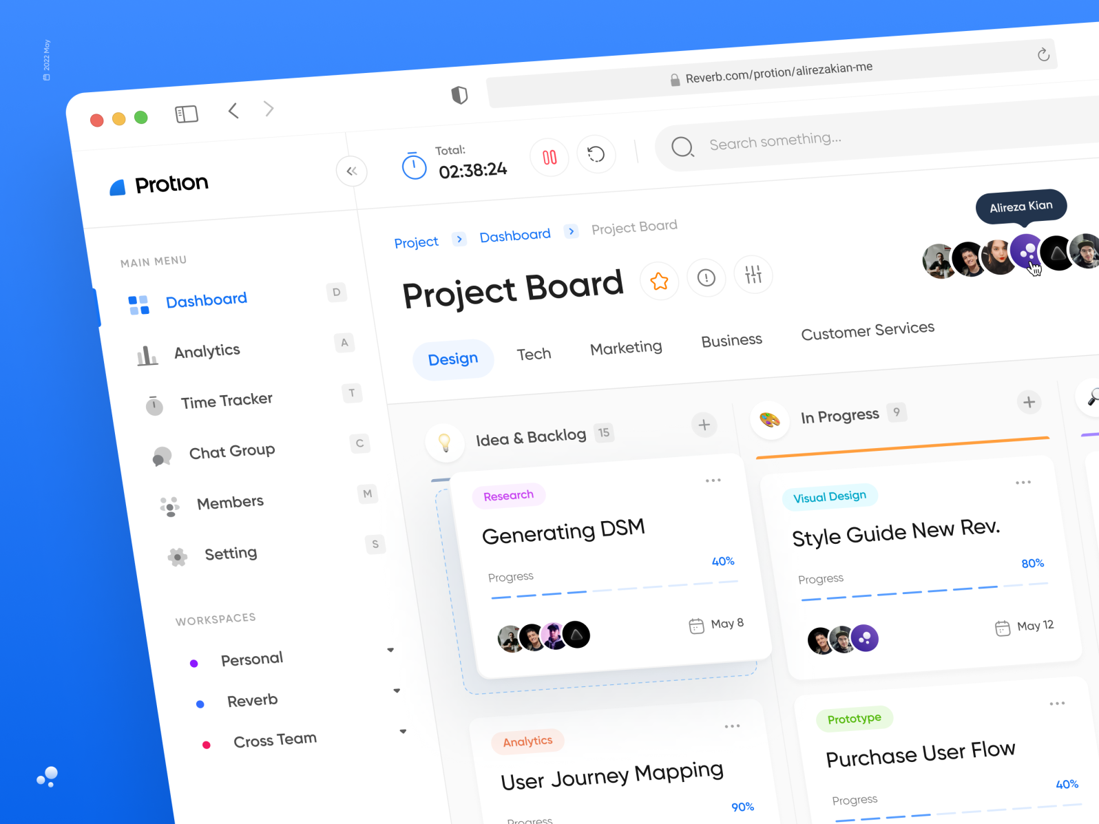 Protion | Project Management by Alireza Kian for Reverb on Dribbble