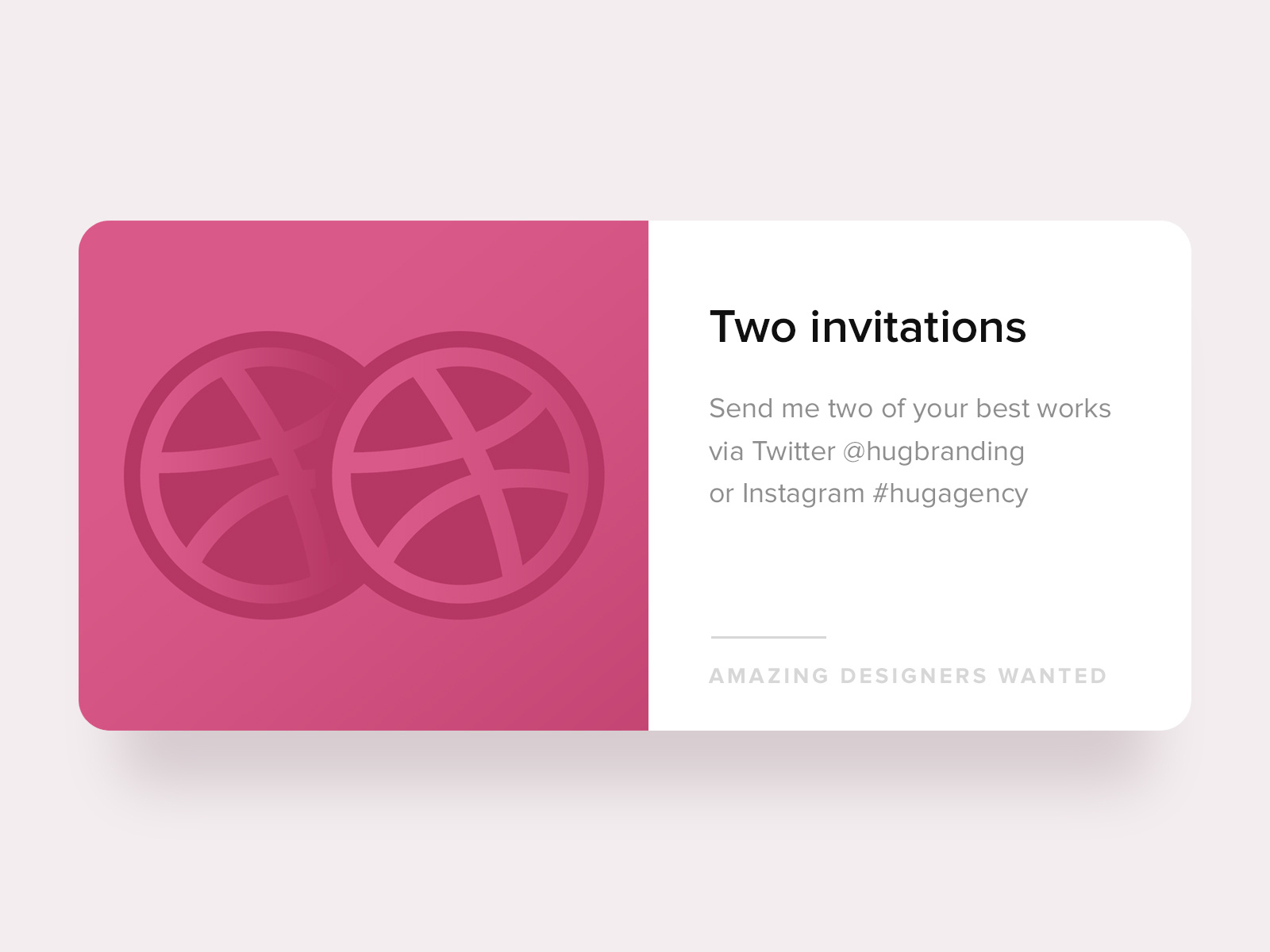 Invitations for 2 amazing designers! by Michael on Dribbble