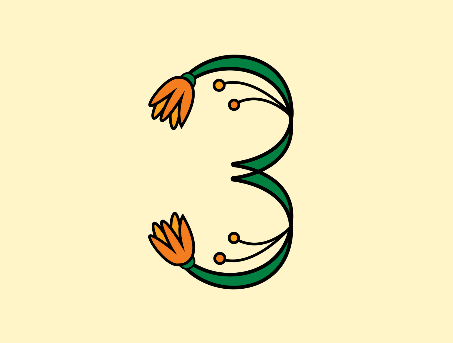 Number 3 by Radhika Khanzode on Dribbble
