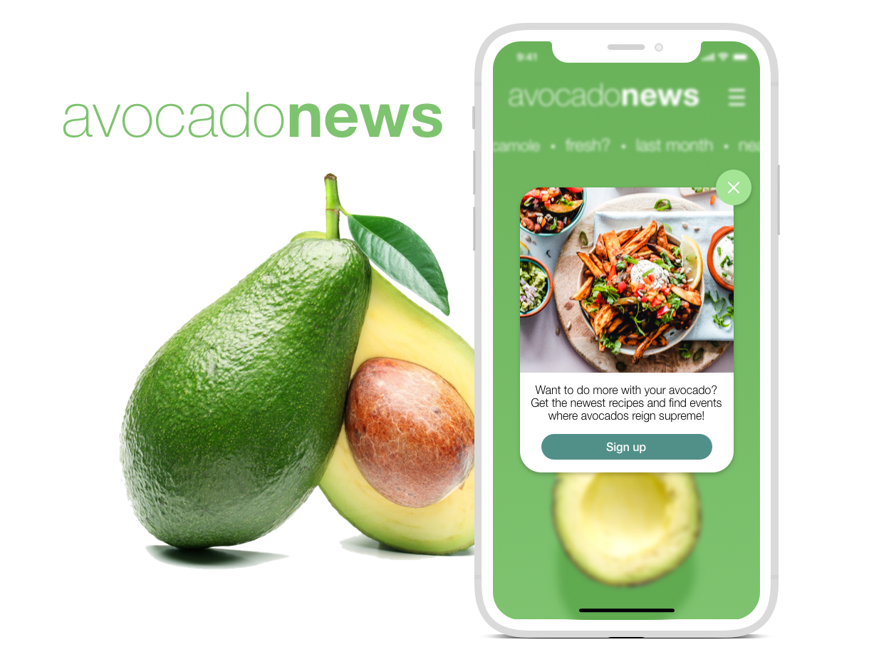 Avocado, Daily UI 016 - Popup/Overlay by Kristian MacDonald on Dribbble