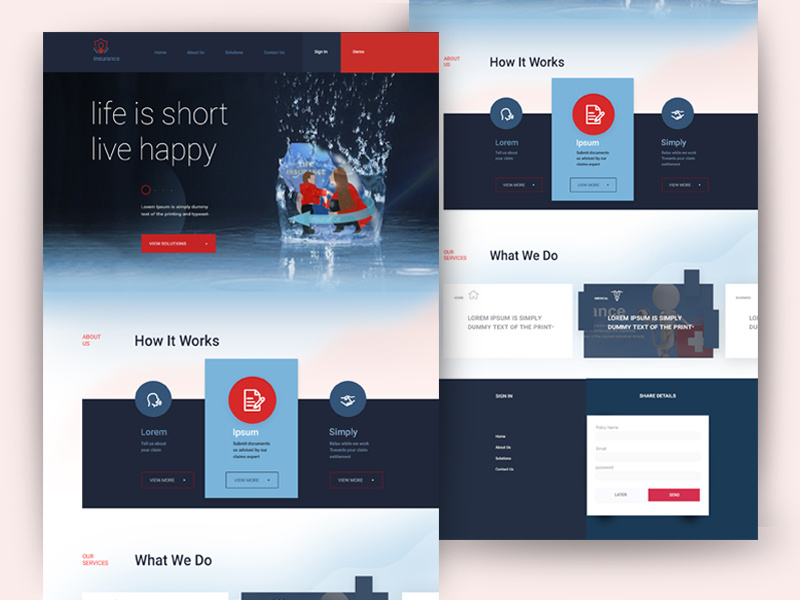 Insurance Website by DEEPA SAVIO on Dribbble