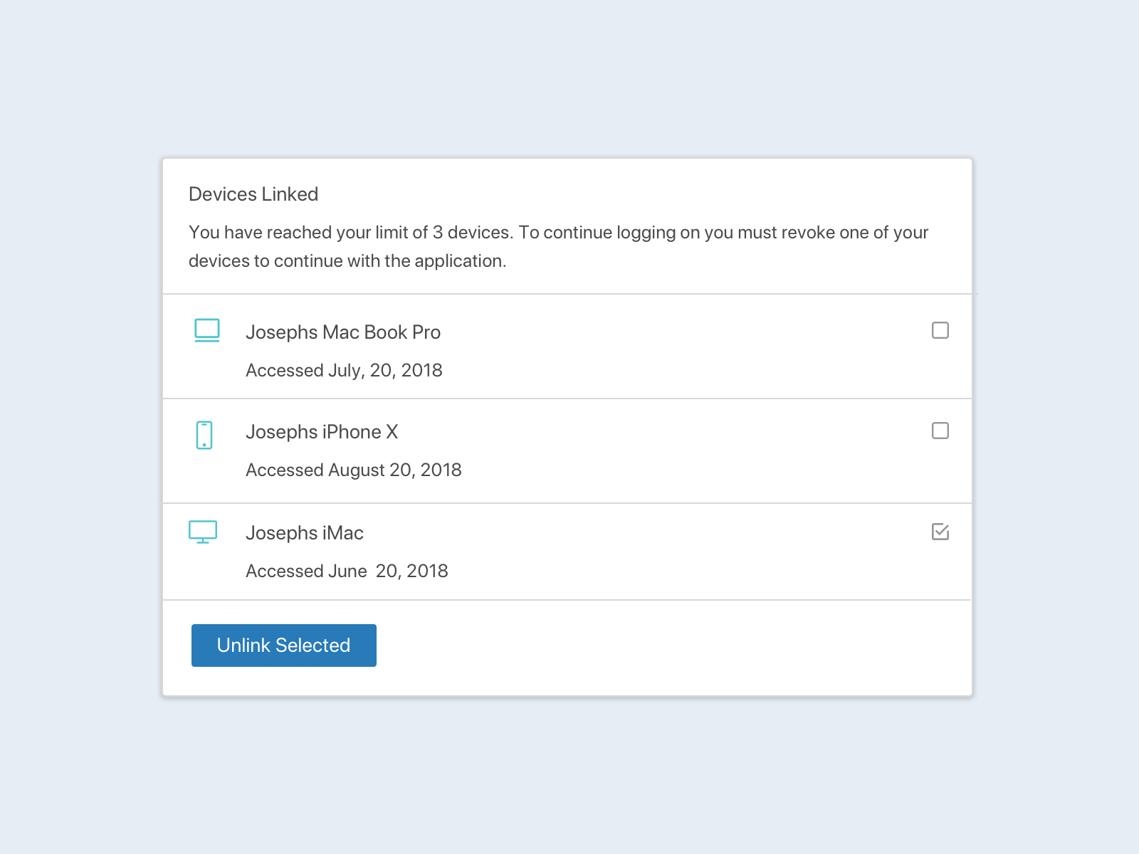 Revoke Devices Application by Teresa Moreland on Dribbble