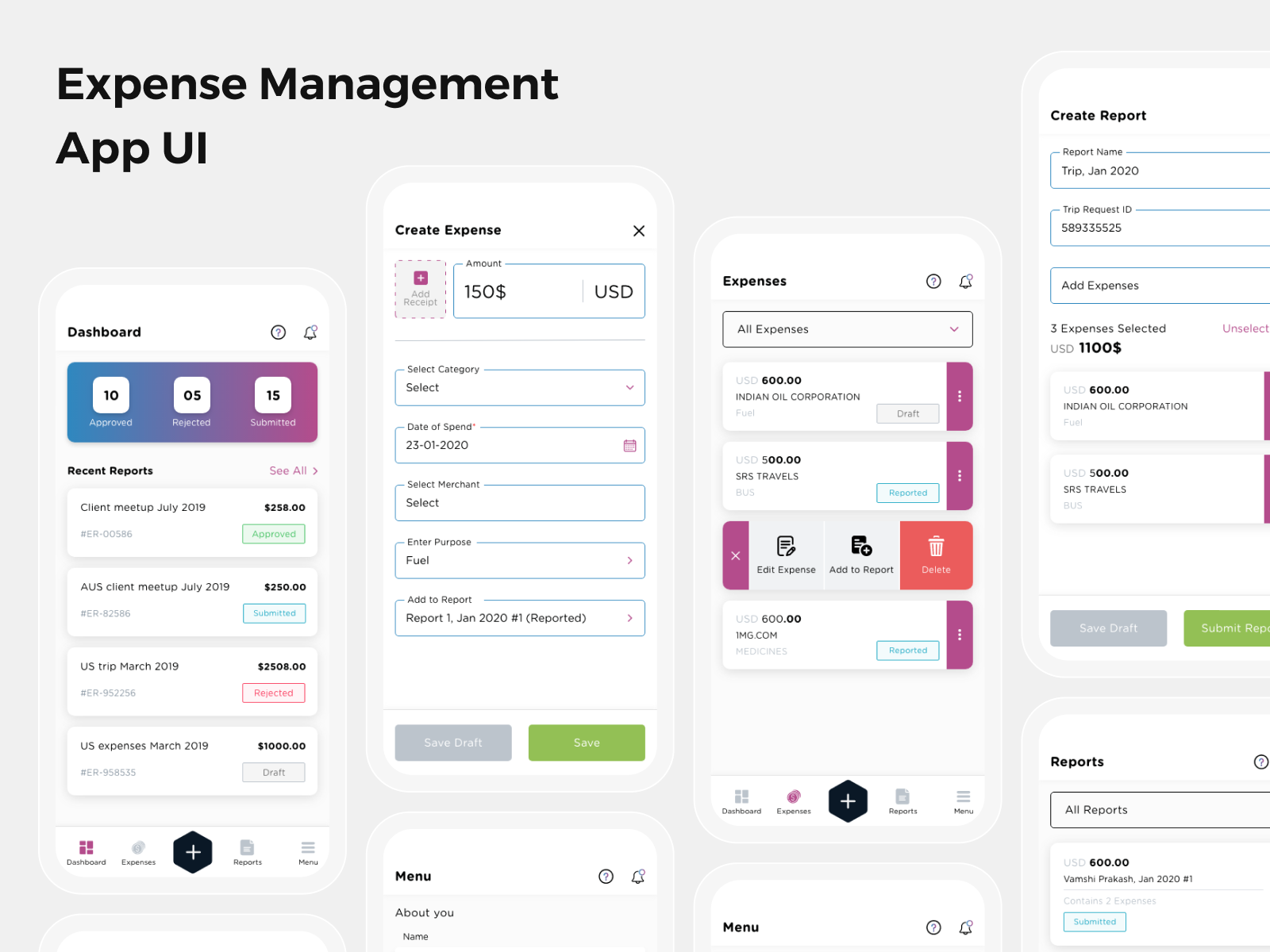 Expense Management App by Ankit Gajera on Dribbble