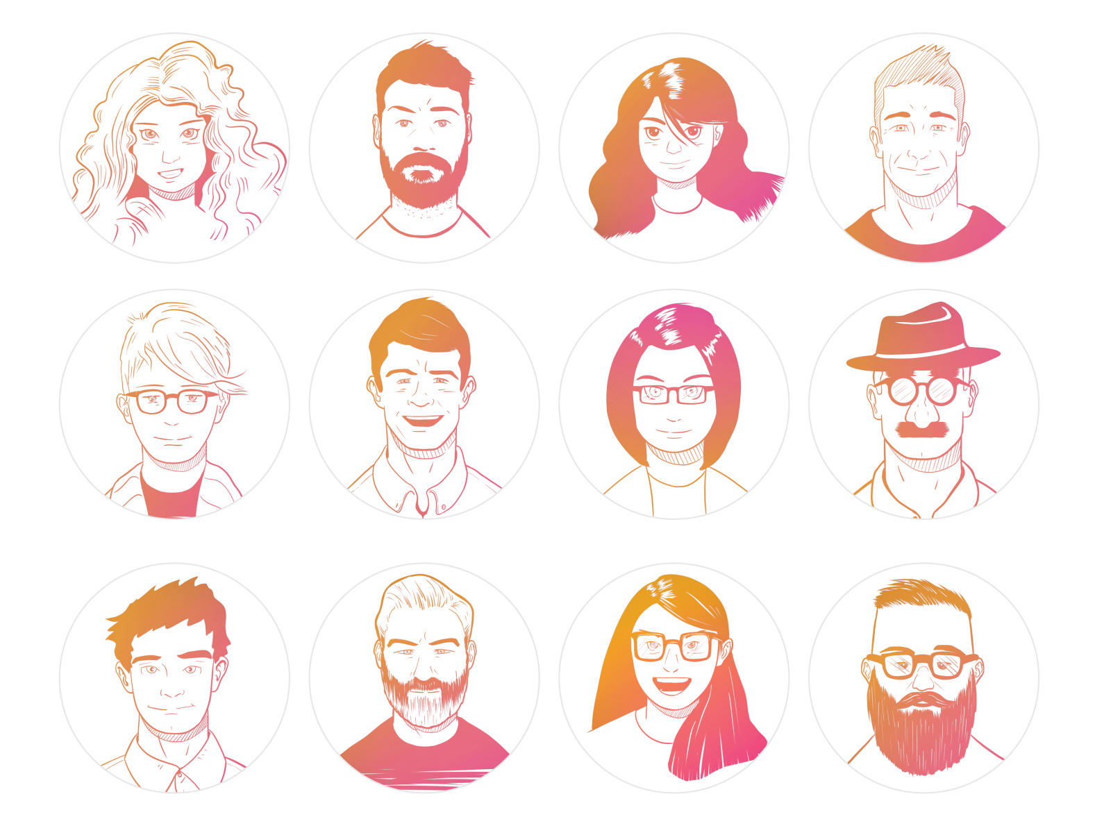 Team avatars by Brendan Foley on Dribbble