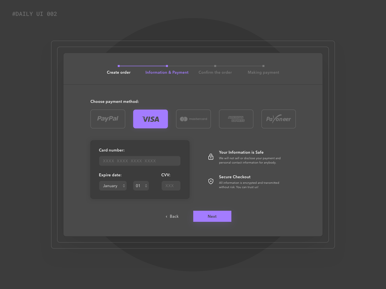 Credit Card Checkout – Cryptonymous by Igor Bekish on Dribbble