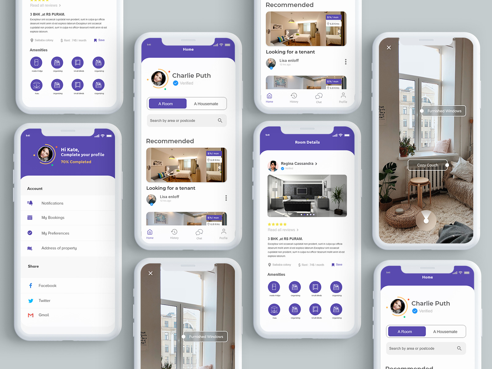Sharespace App concept- Find Roomates by navaneetha kannan on Dribbble