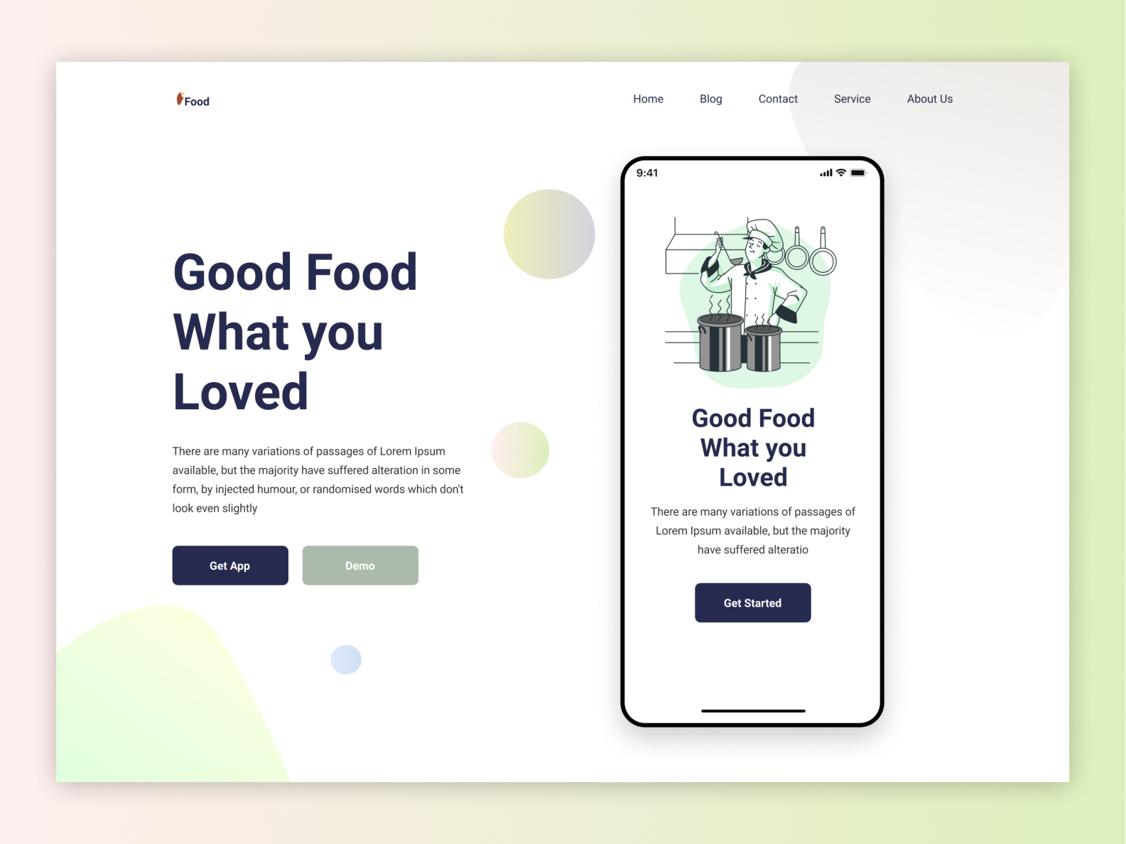 " Food " web Home page by Hasanur Mamun on Dribbble