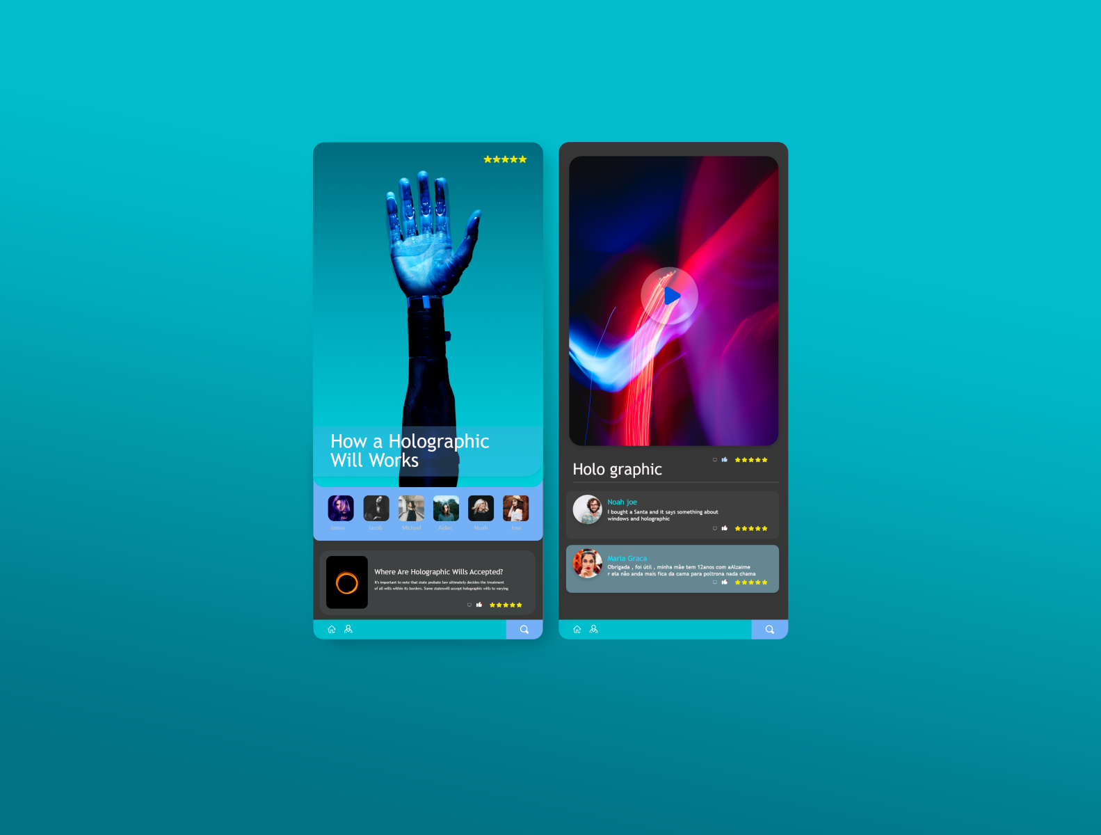 Holo graphic app design/uiux designer by Wozovee on Dribbble